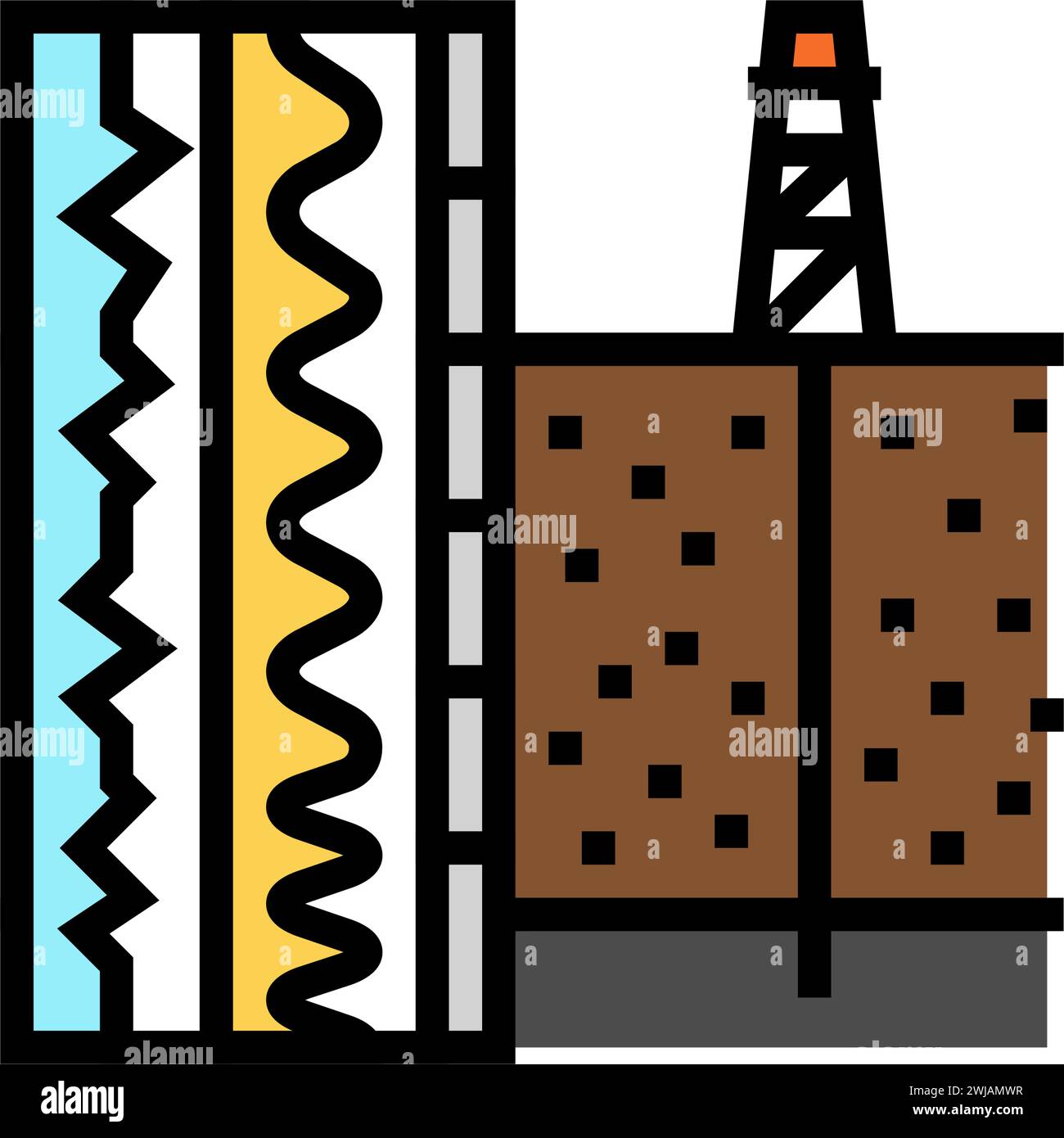 well logging oil industry color icon vector illustration Stock Vector ...