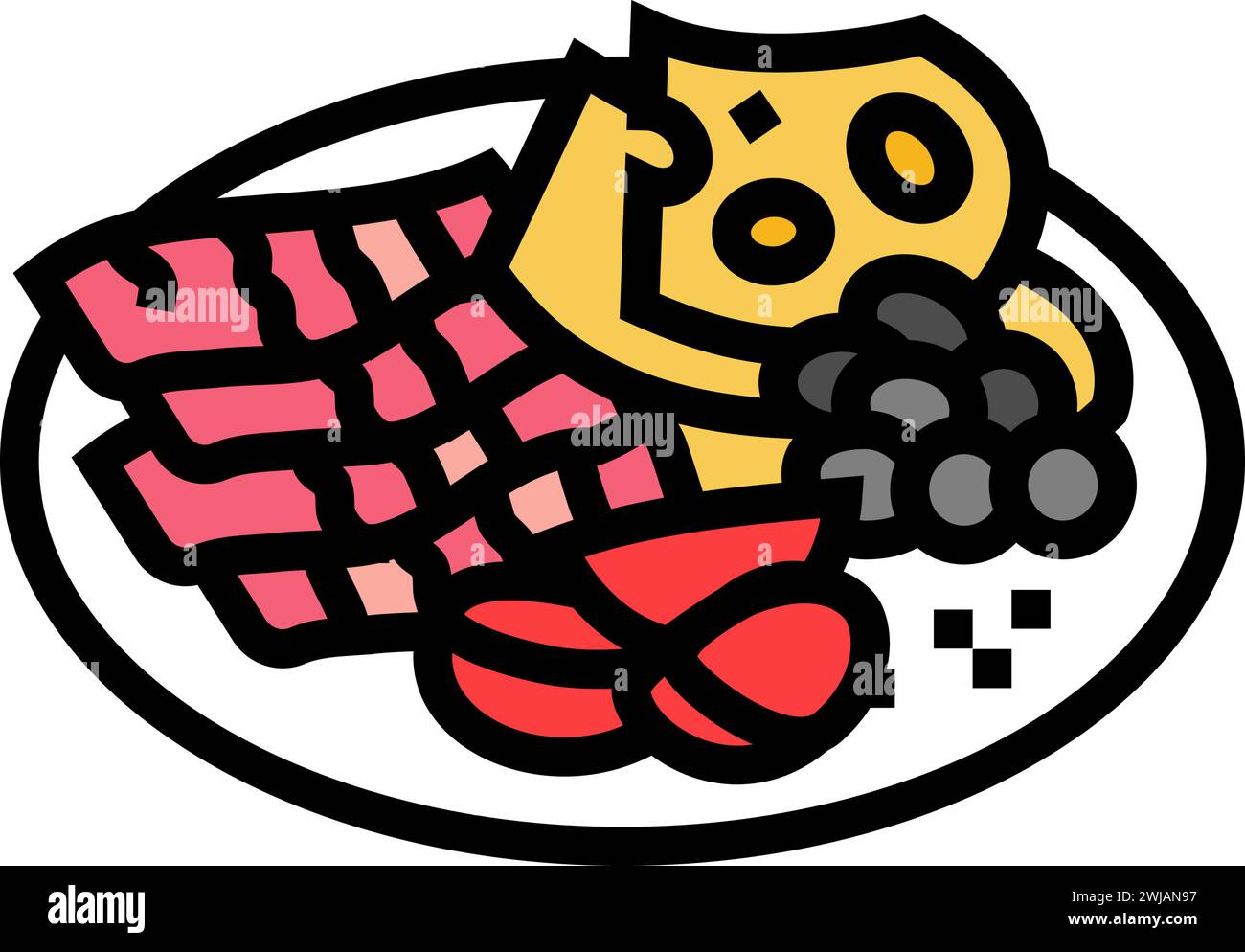 tapas selection spanish cuisine color icon vector illustration Stock ...
