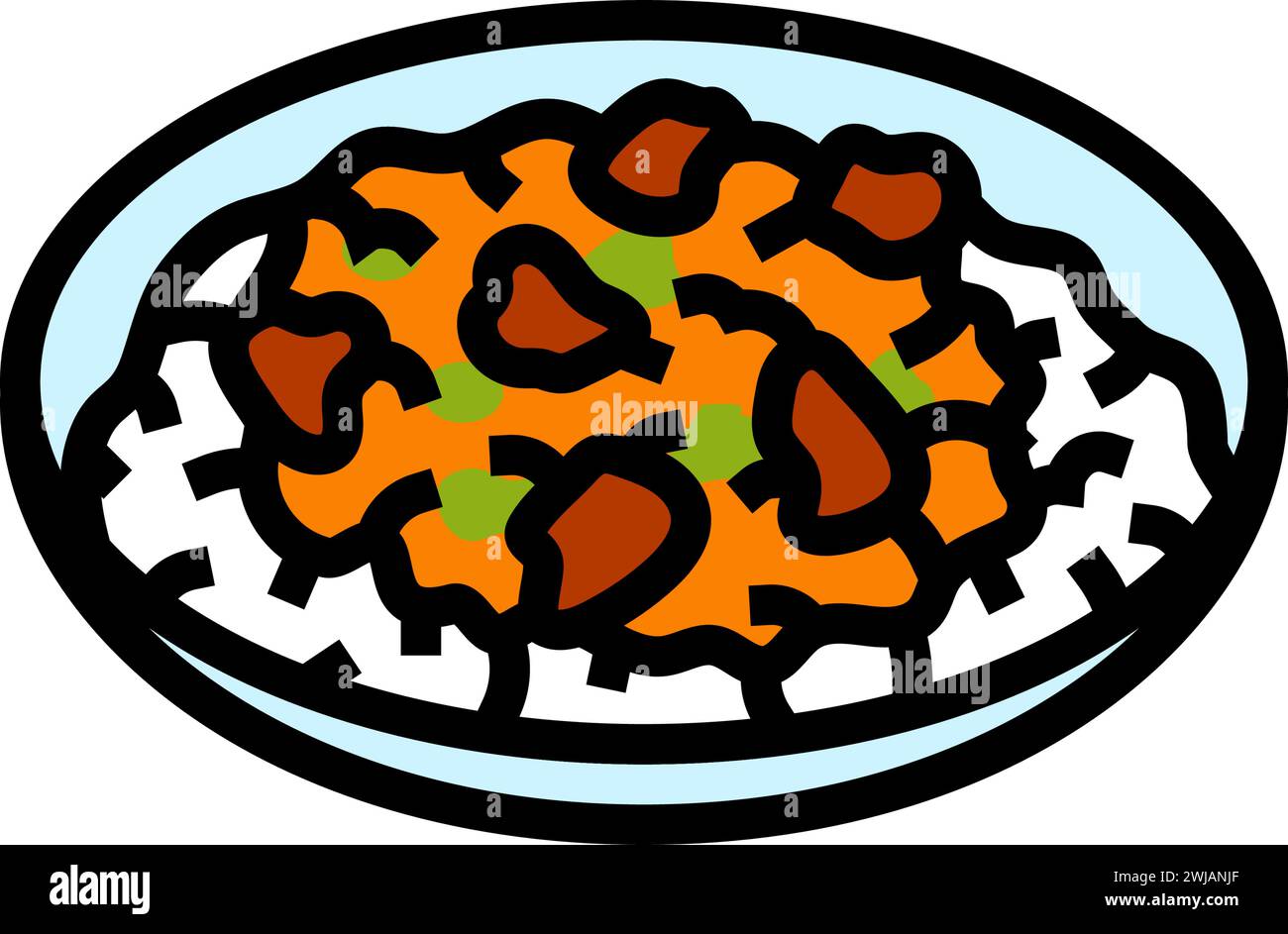 curry dish indian cuisine color icon vector illustration Stock Vector ...