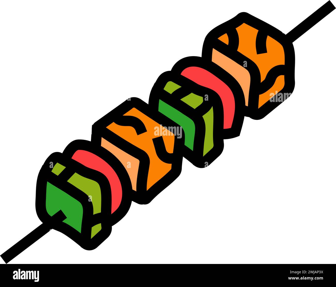paneer tikka indian cuisine color icon vector illustration Stock Vector ...