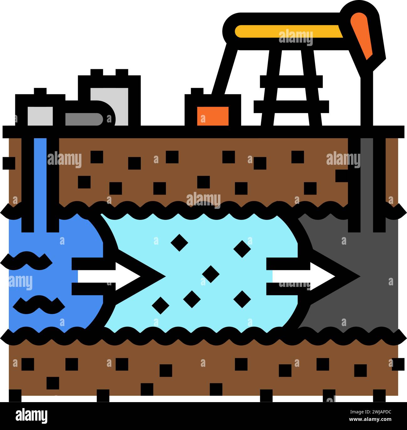 enhanced recovery eor color icon vector illustration Stock Vector Image ...