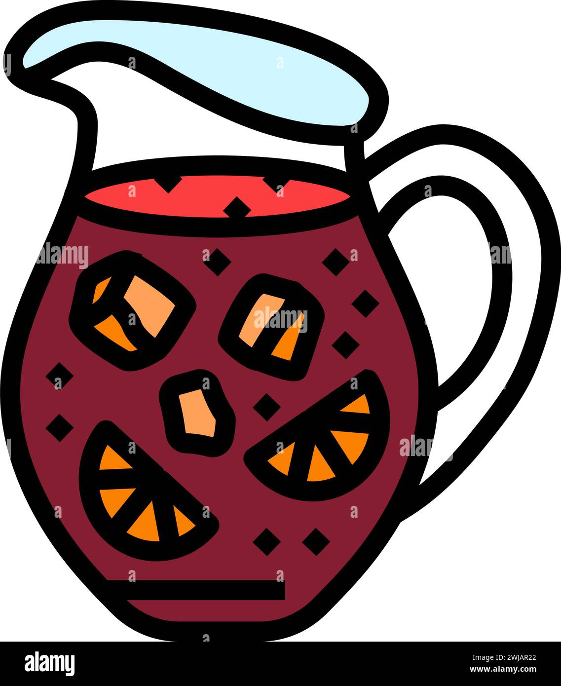 sangria pitcher spanish cuisine color icon vector illustration Stock ...