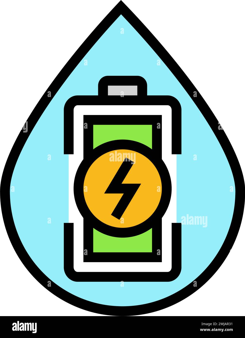 energy conservation hydroelectric power color icon vector illustration ...