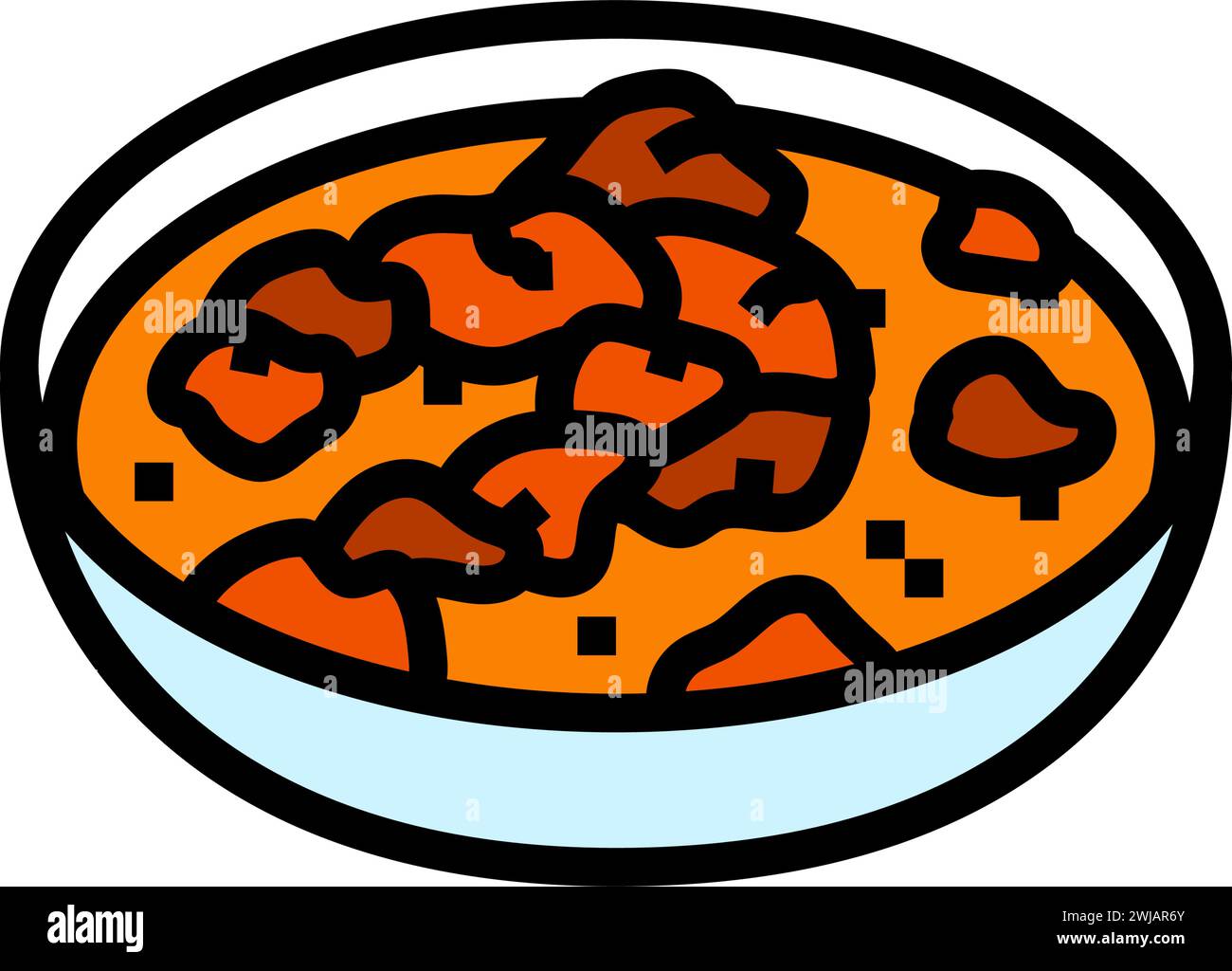 Butter Chicken Indian Cuisine Color Icon Vector Illustration Stock Vector Image And Art Alamy
