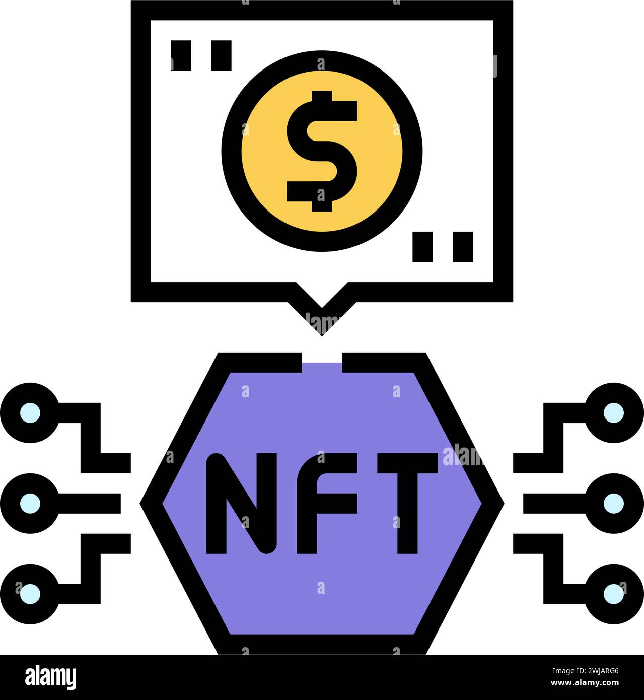 nfts non fungible tokens color icon vector illustration Stock Vector ...