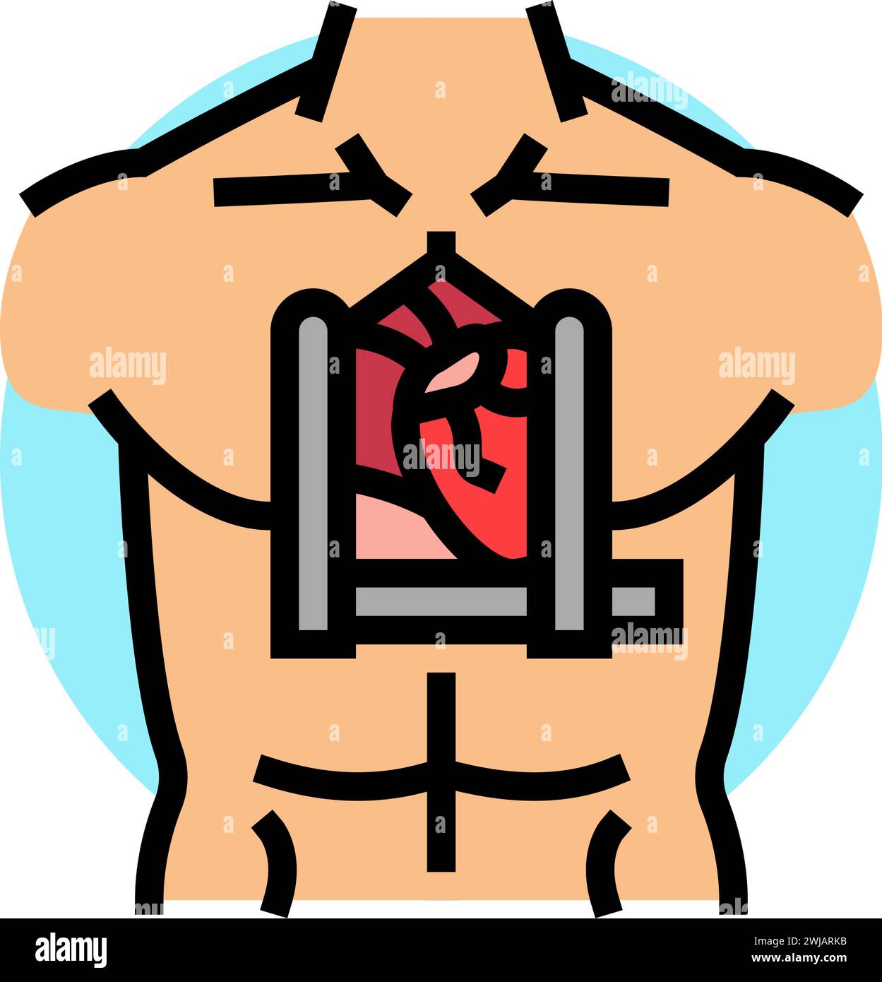 sternotomy surgery hospital color icon vector illustration Stock Vector ...