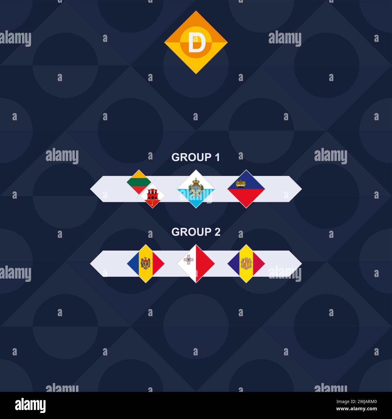 League D Flags of the European Football Competition. National Teams ...