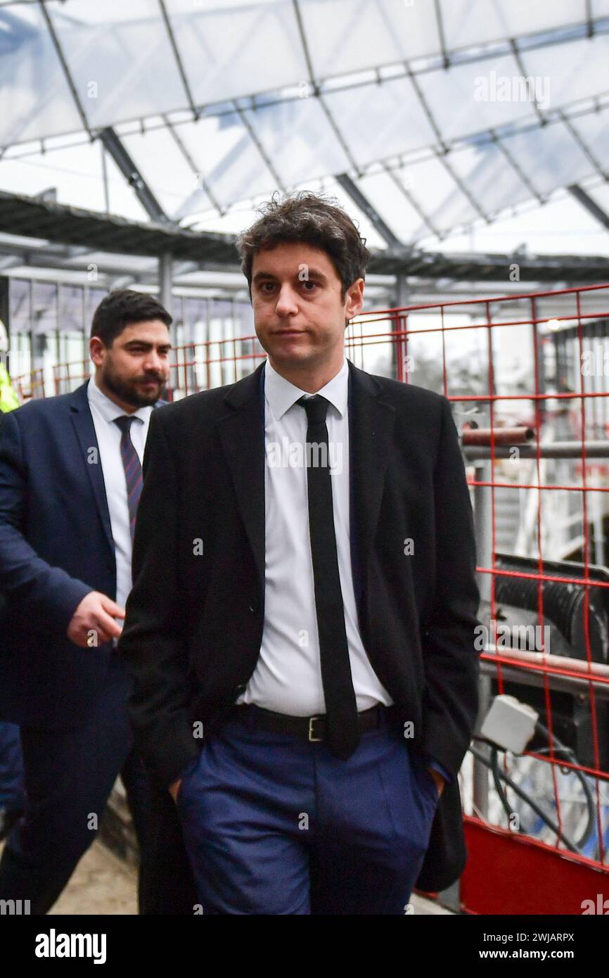 Paris, France. 14th Feb, 2024. French Prime Minister Gabriel Attal ...