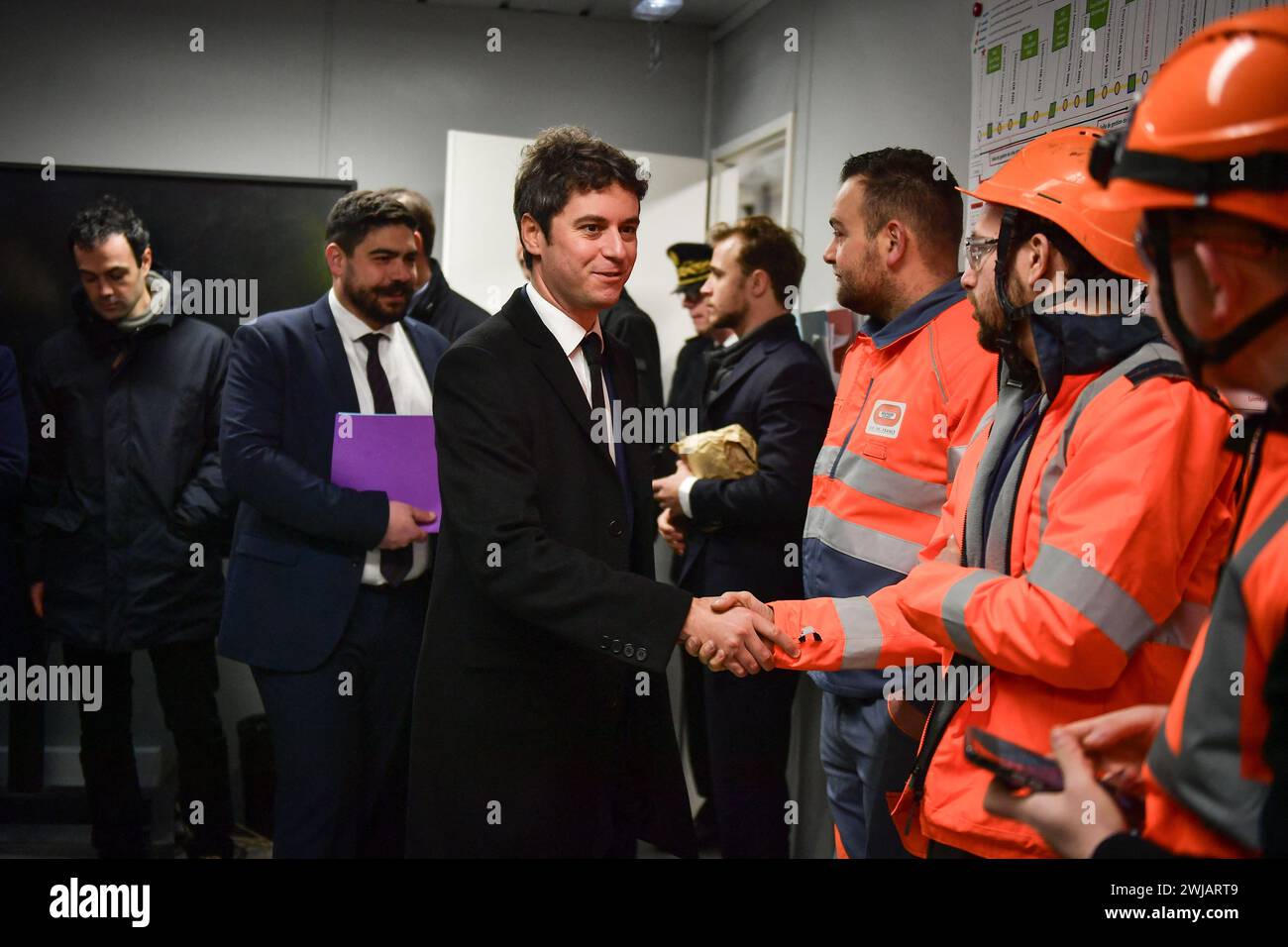 Paris, France. 14th Feb, 2024. French Prime Minister Gabriel Attal ...