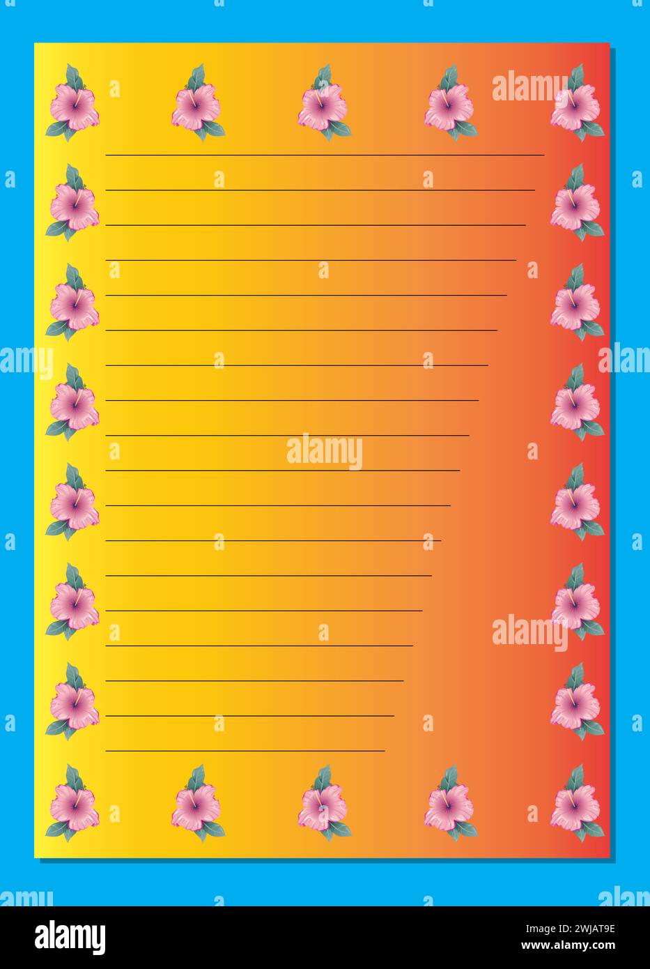 Empty writing sheets with line paper templates Stock Vector Image & Art ...