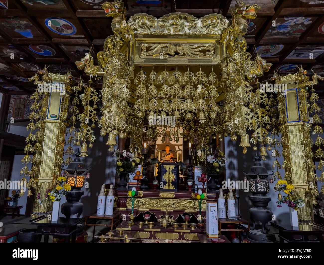The beautiful altar at Taisanji Temple in Matsuyama, Ehime Prefecture ...