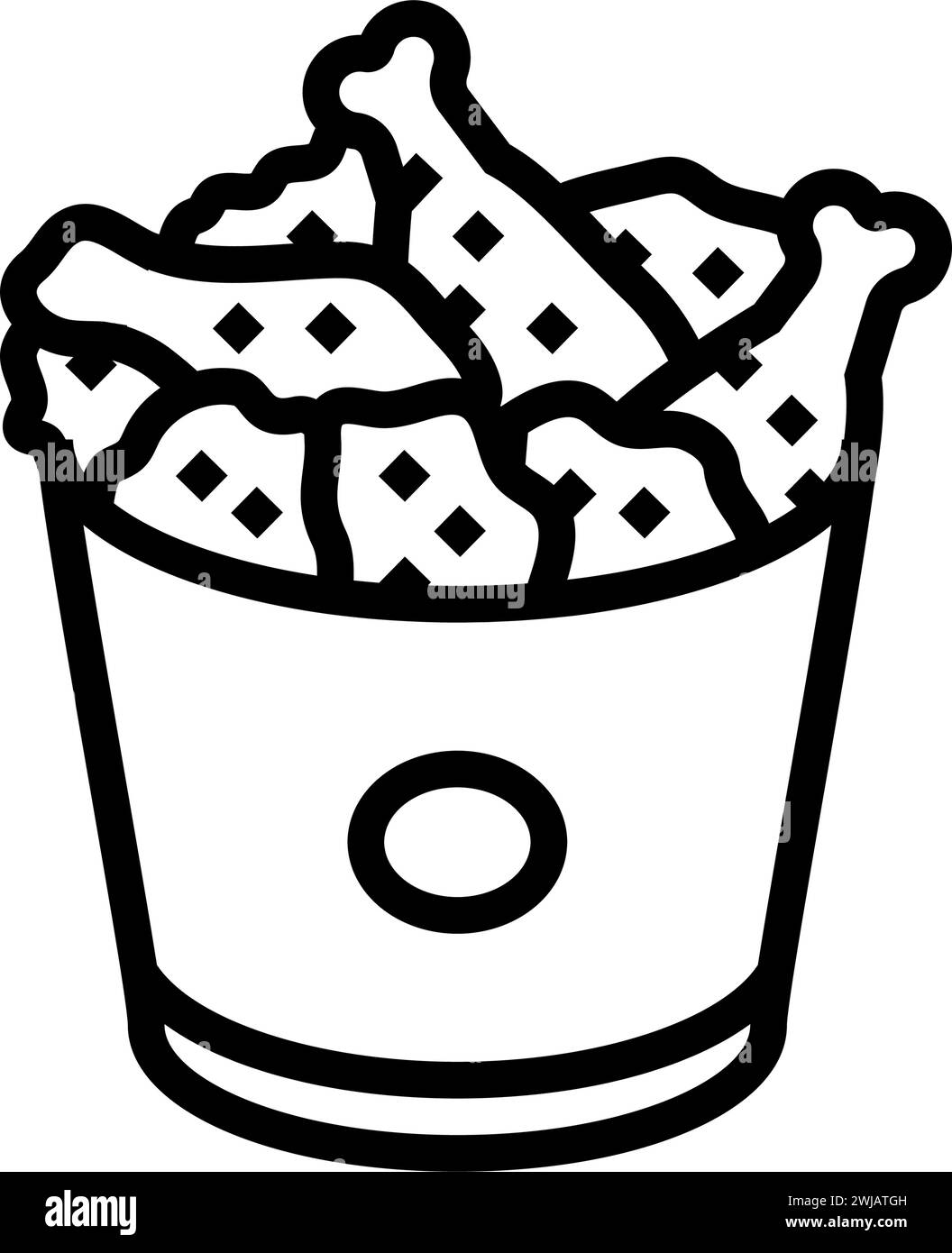 fried chicken fast food line icon vector illustration Stock Vector ...