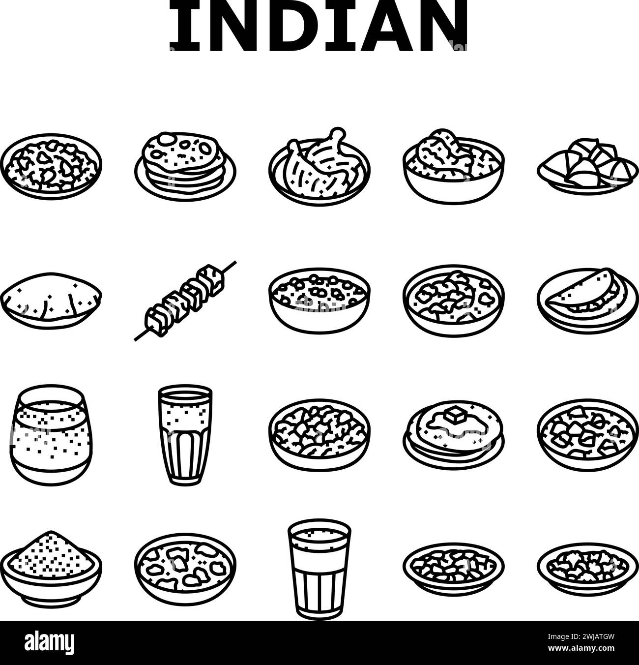 Plate traditional indian chicken Black and White Stock Photos & Images ...