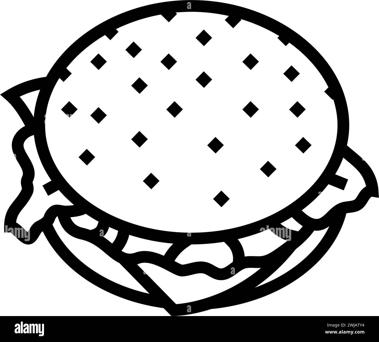 burger fast food line icon vector illustration Stock Vector Image & Art ...