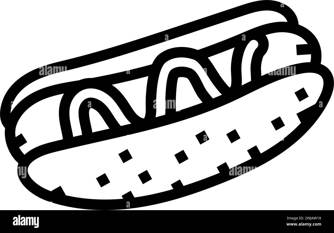hot dog fast food line icon vector illustration Stock Vector Image ...