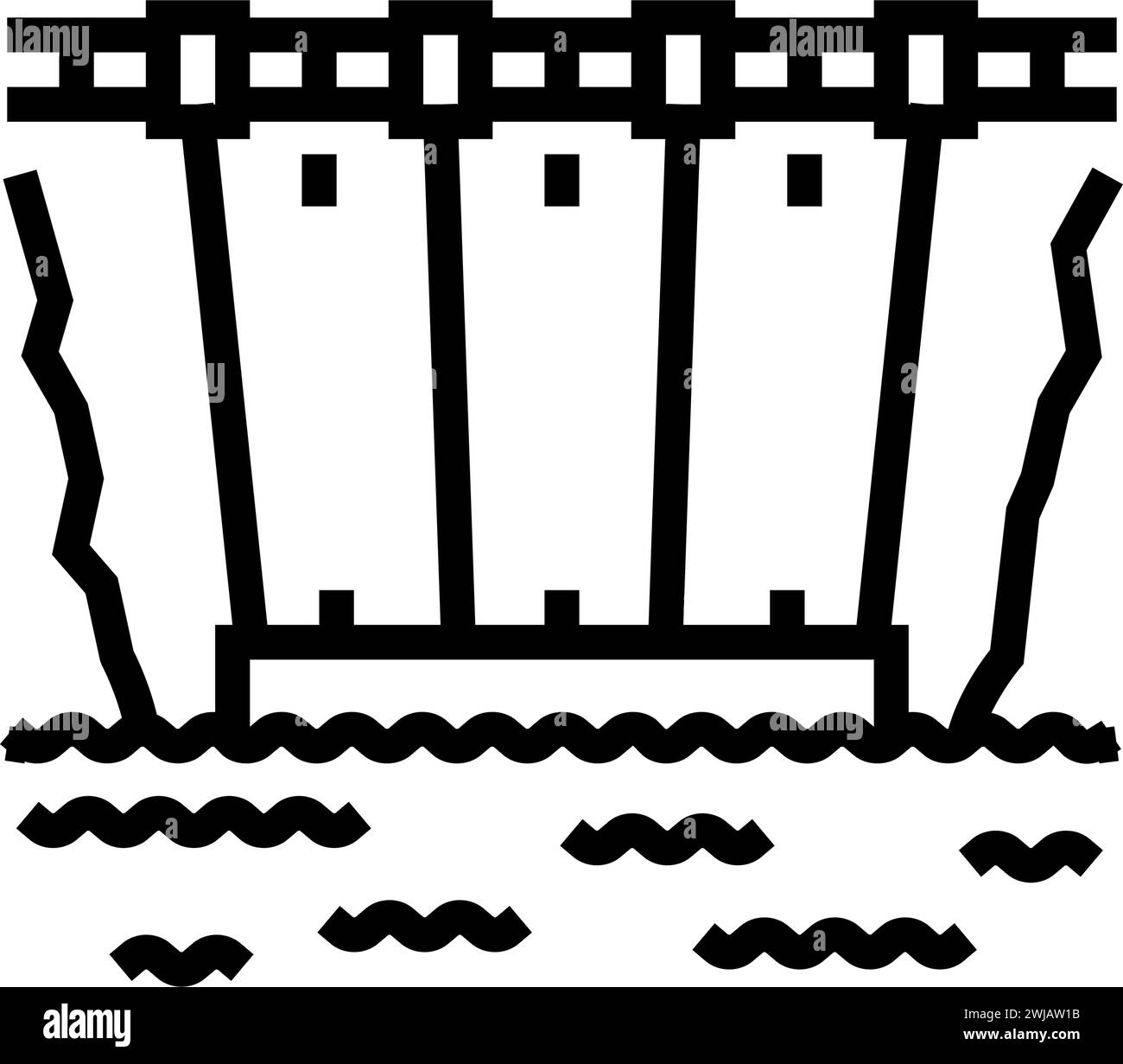 dam structure hydroelectric power line icon vector illustration Stock ... dam structure hydroelectric power line icon vector illustration Stock ...