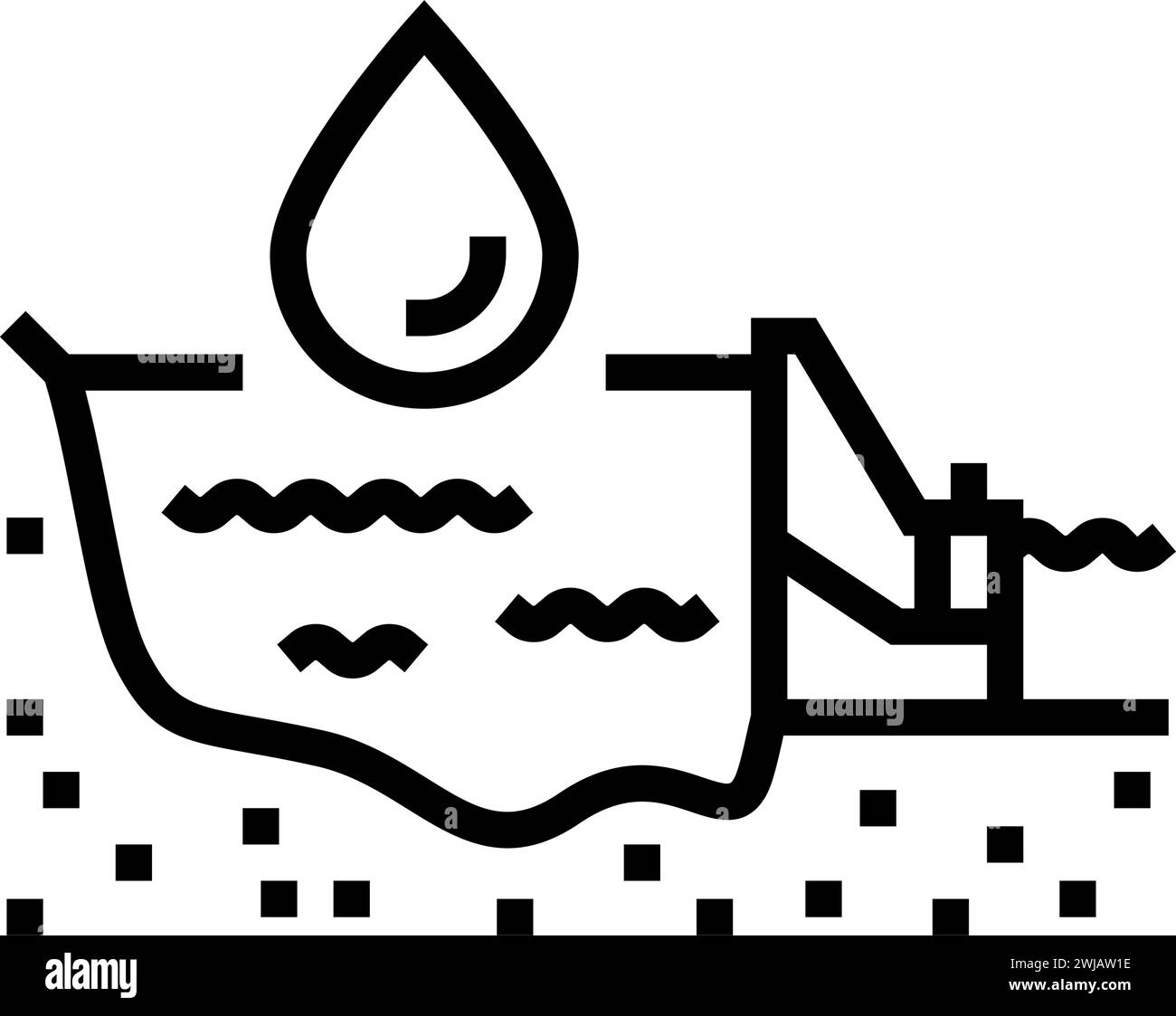 water reservoir hydroelectric power line icon vector illustration Stock ...