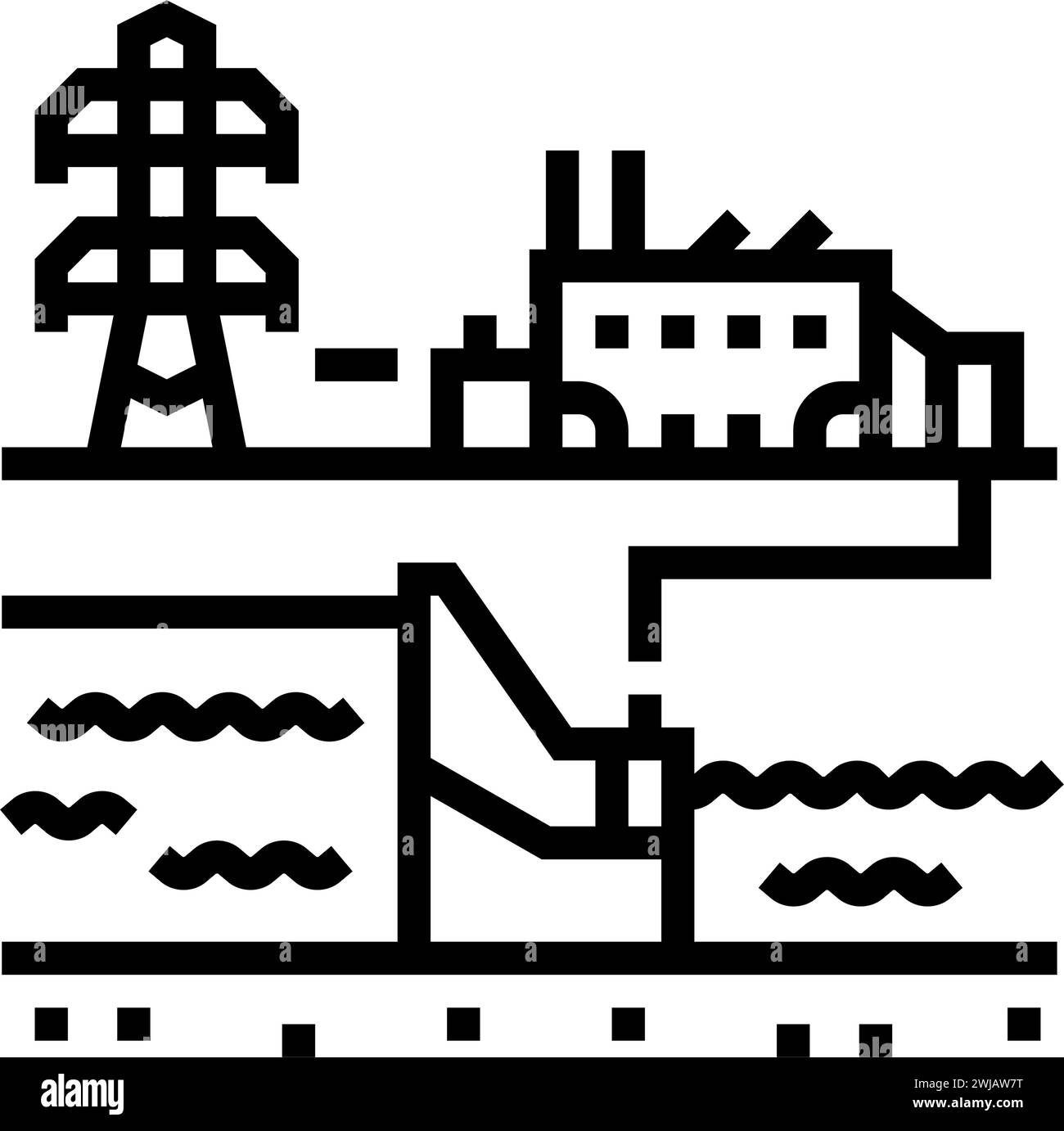 hydroelectric plant power line icon vector illustration Stock Vector ... hydroelectric plant power line icon vector illustration Stock Vector ...