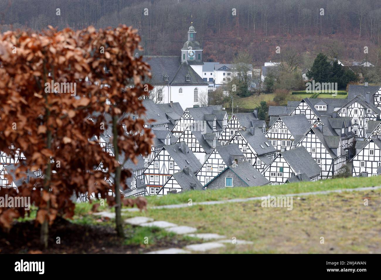 Die Altstadt von Freudenberg mit ihren Fachwerkhaeusern Fachwerkhäusern ...