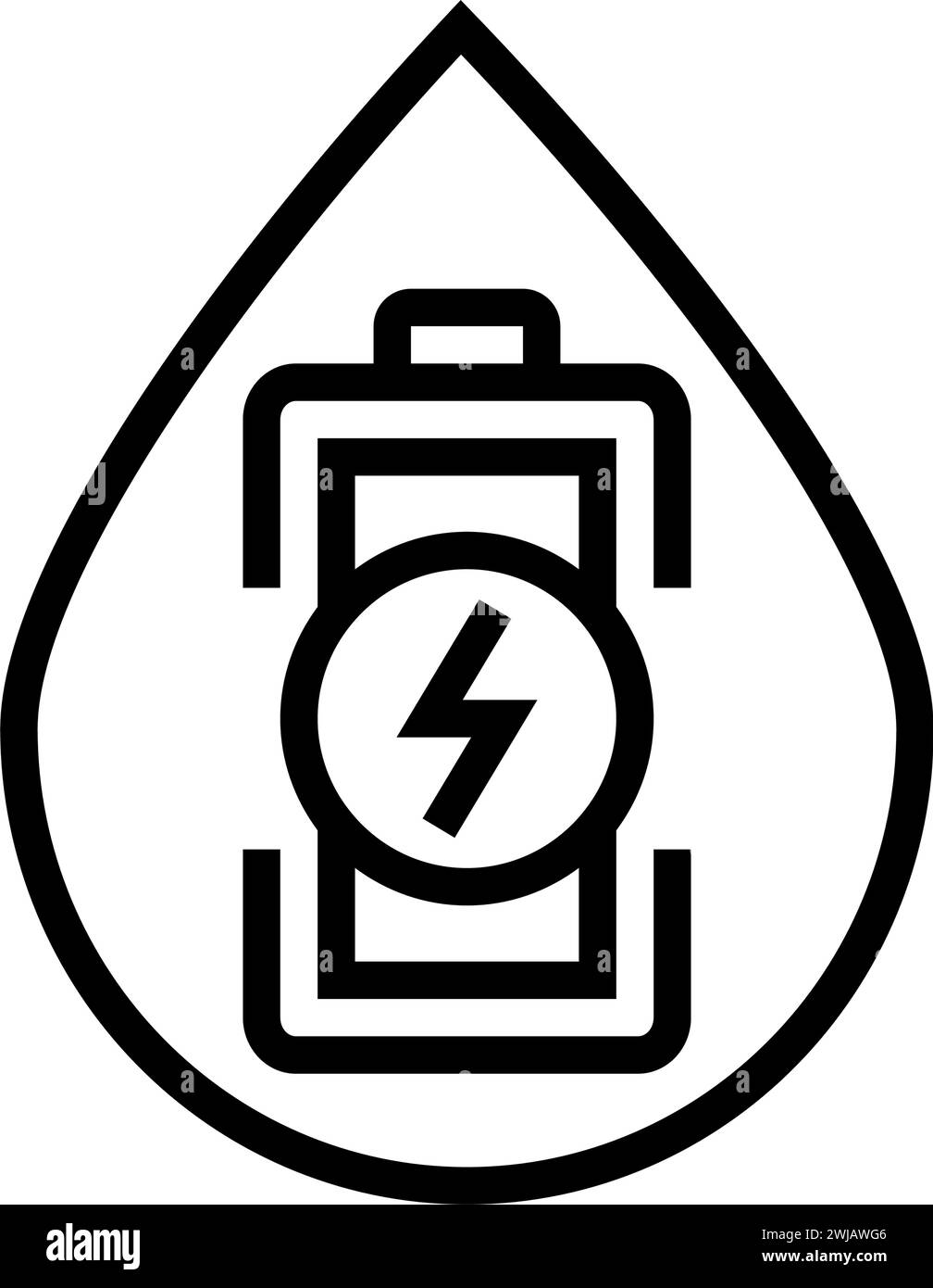 energy conservation hydroelectric power line icon vector illustration ...