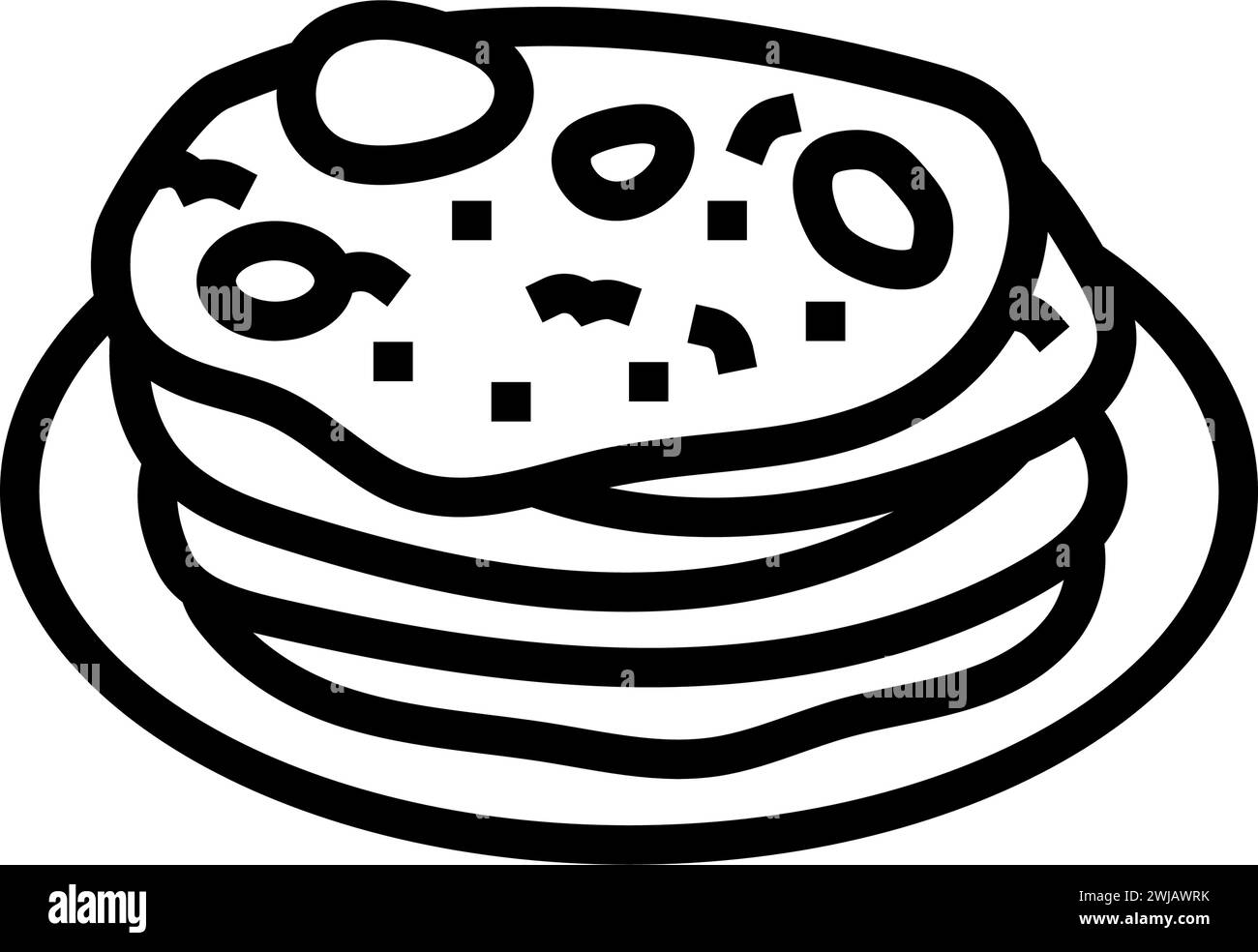 naan bread indian cuisine line icon vector illustration Stock Vector ...