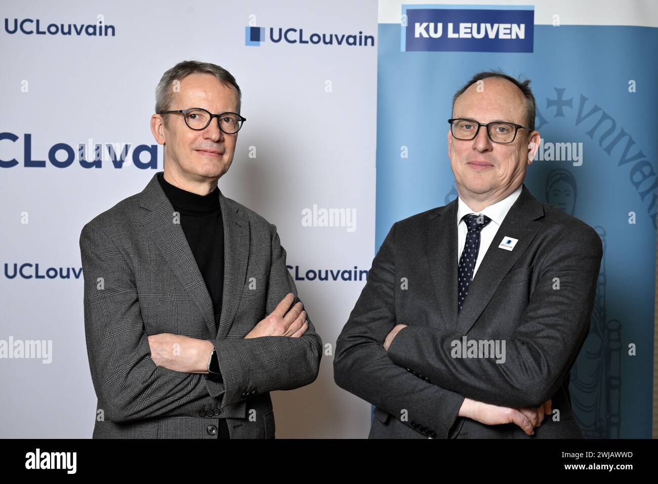 Louvain La Neuve, Belgium. 14th Feb, 2024. KU Leuven rector Luc Sels ...