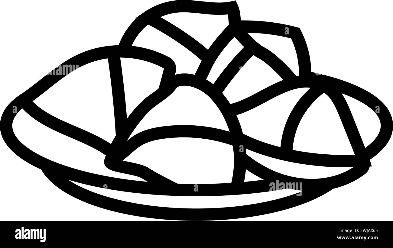 samosa indian cuisine line icon vector illustration Stock Vector Image ...