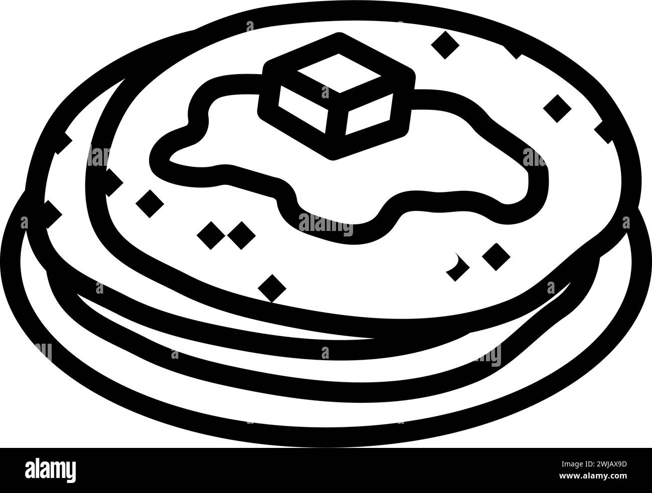 aloo paratha indian cuisine line icon vector illustration Stock Vector ...