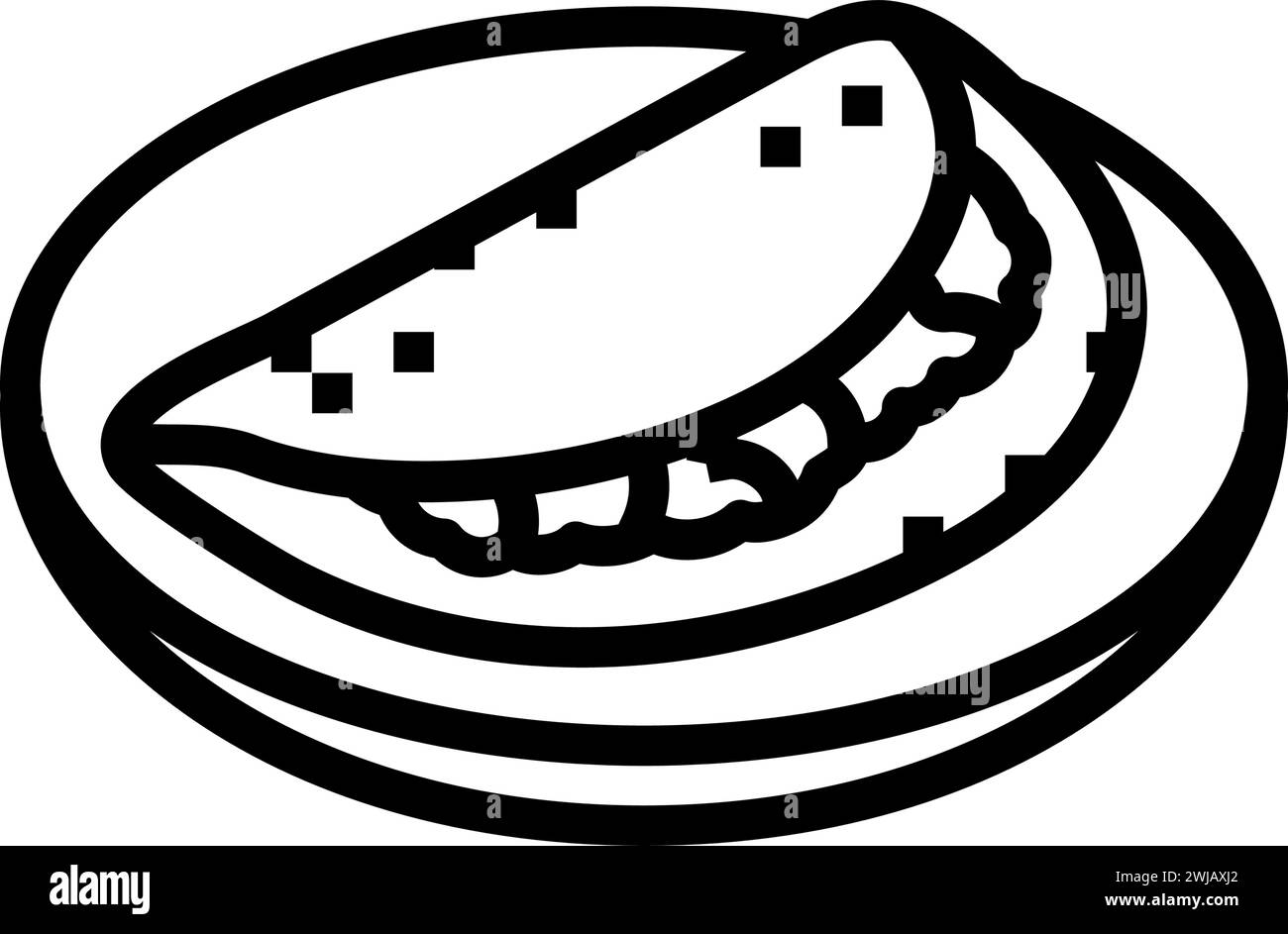 dosas indian cuisine line icon vector illustration Stock Vector Image ...