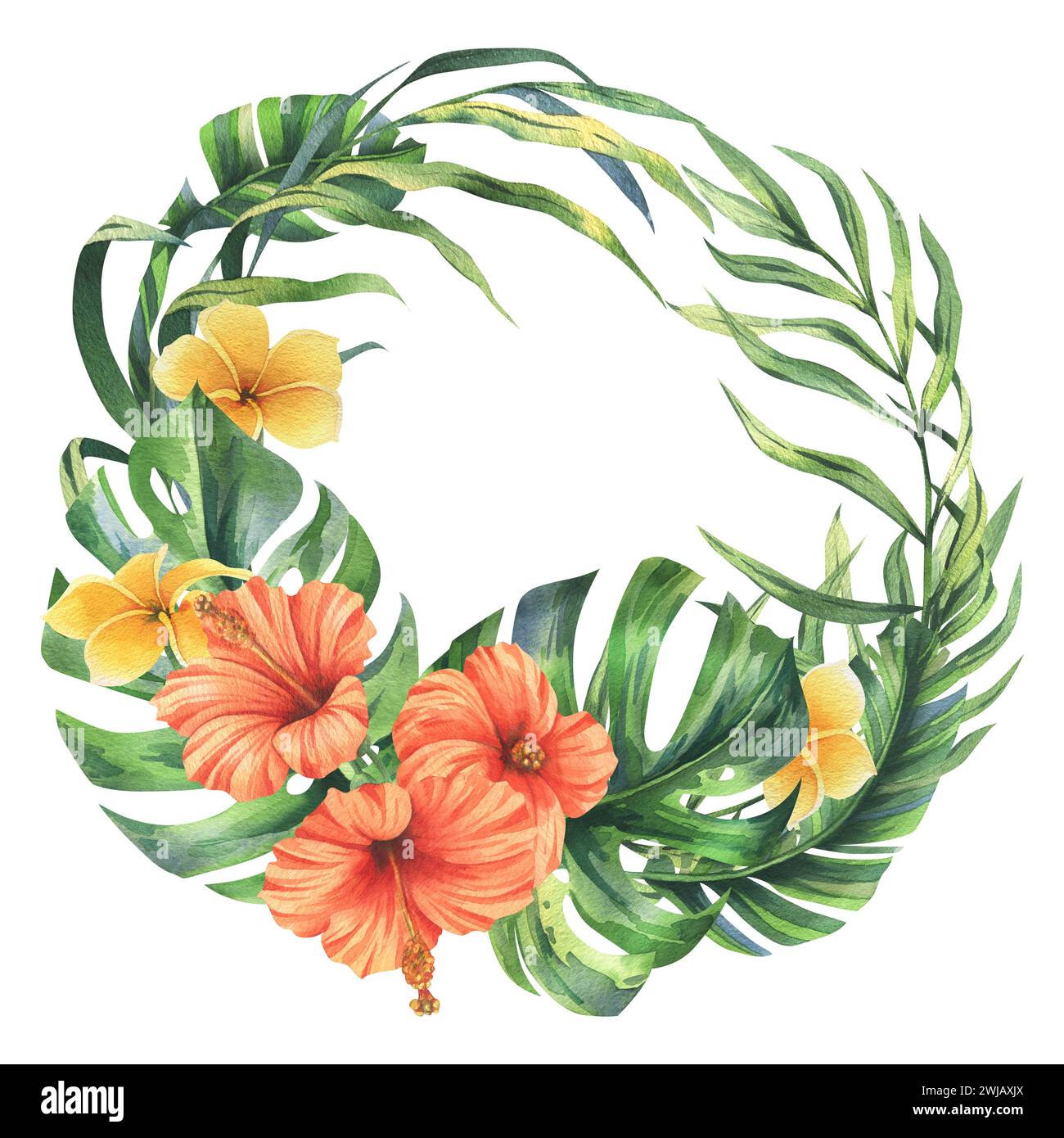 Bright invitation template palm Cut Out Stock Images & Pictures - Alamy