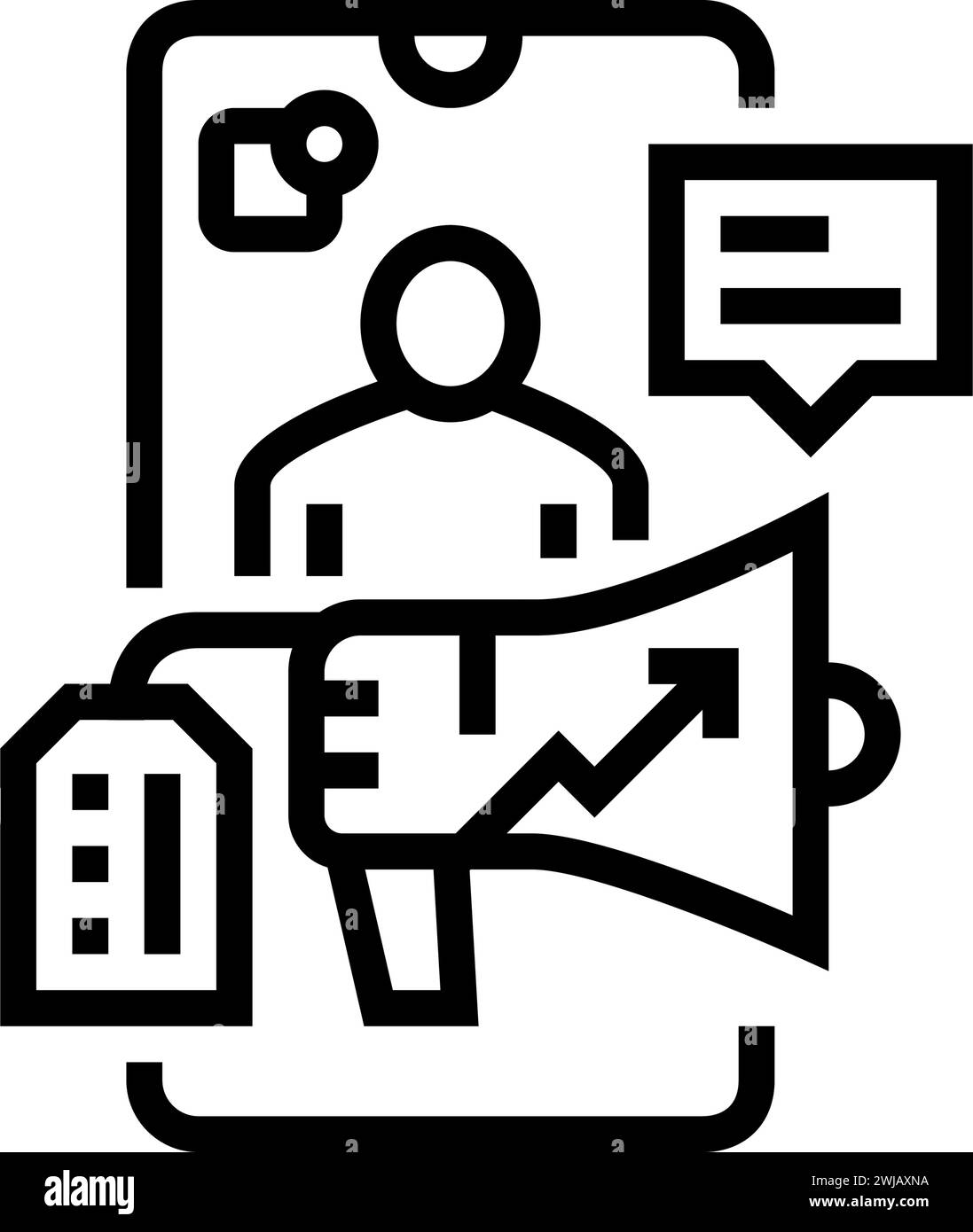 influencer marketing line icon vector illustration Stock Vector Image ...