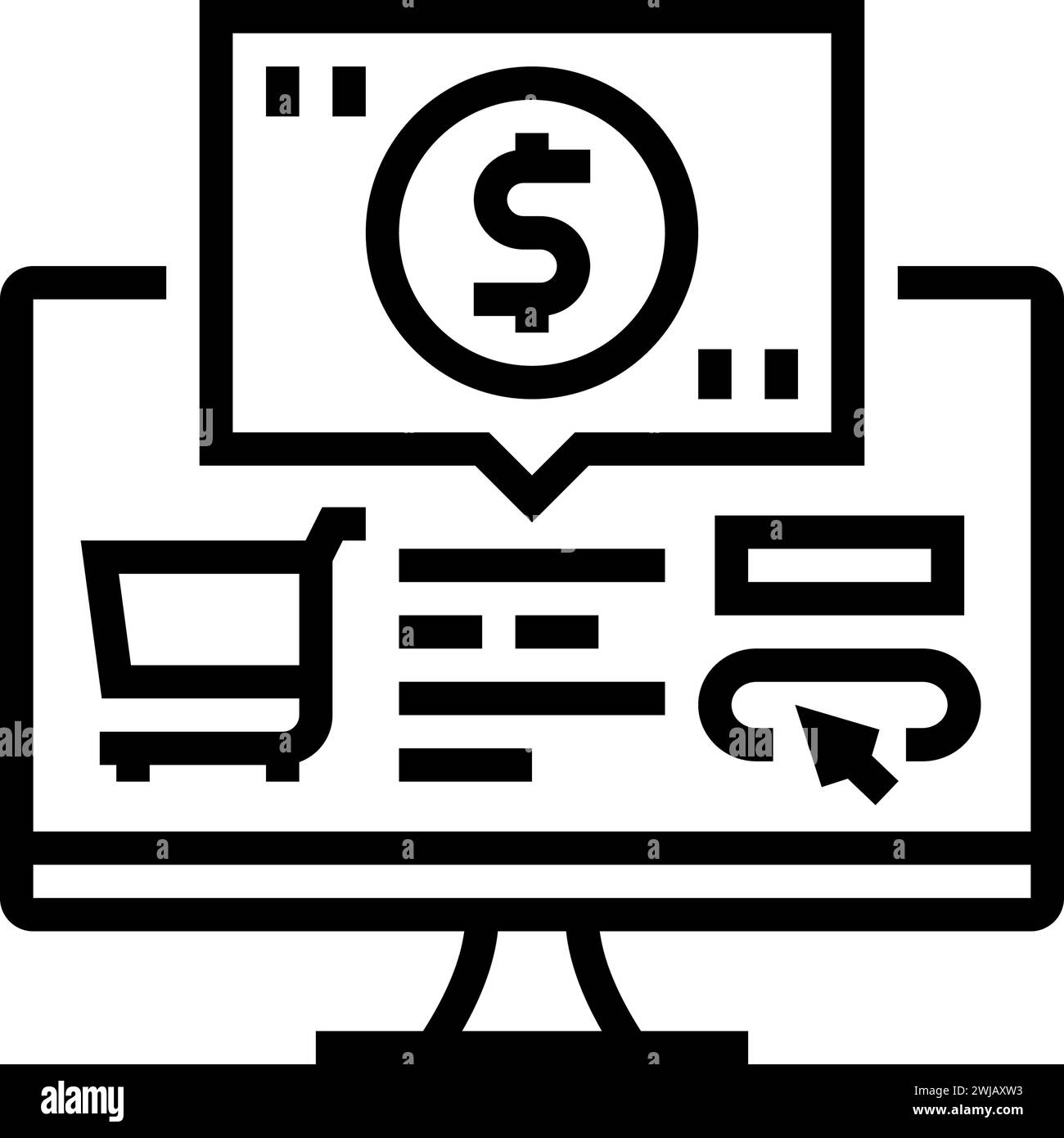 ecommerce platform line icon vector illustration Stock Vector Image ...
