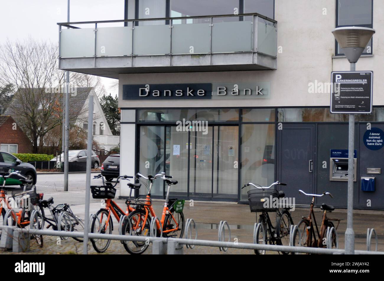 Copenhagen, Denmark/14 February 2024/. Danske bank head office building in danish capital ...