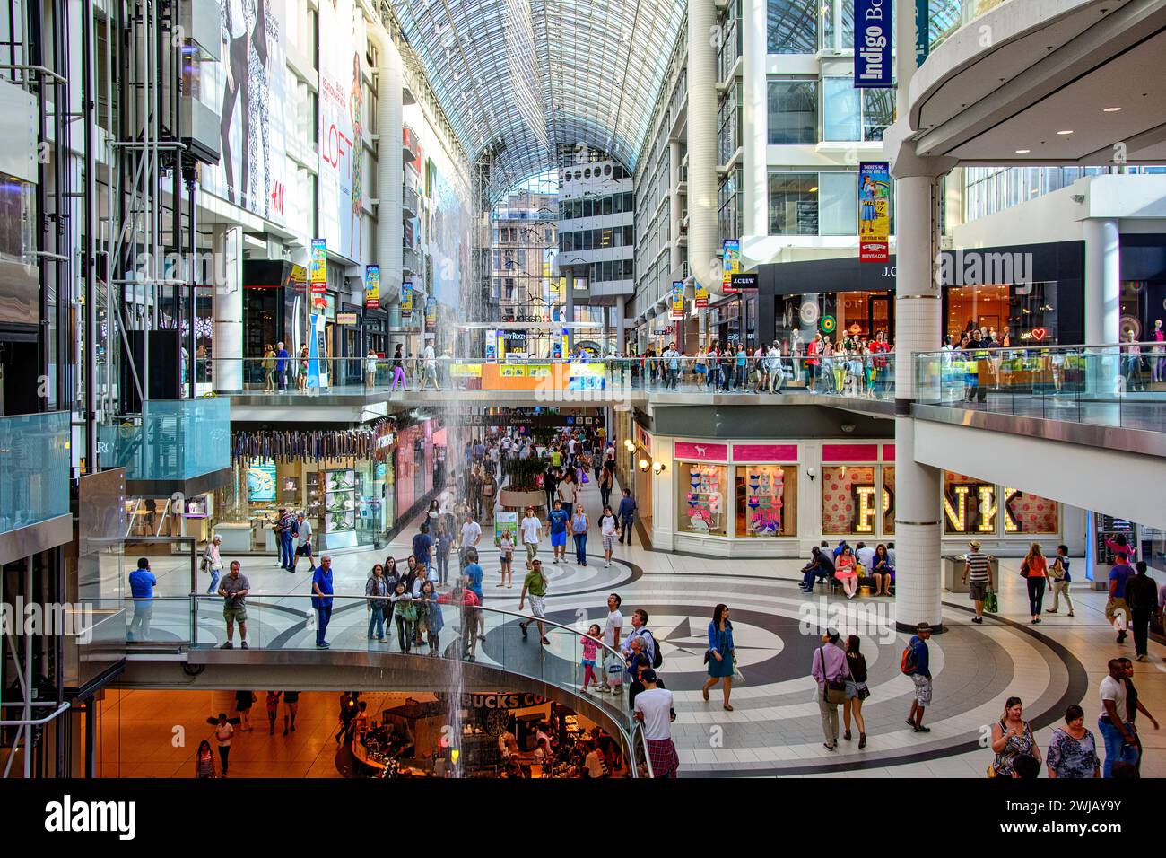 Interior of Cadillac Fairview Eaton Centre shopping mall, Toronto ...