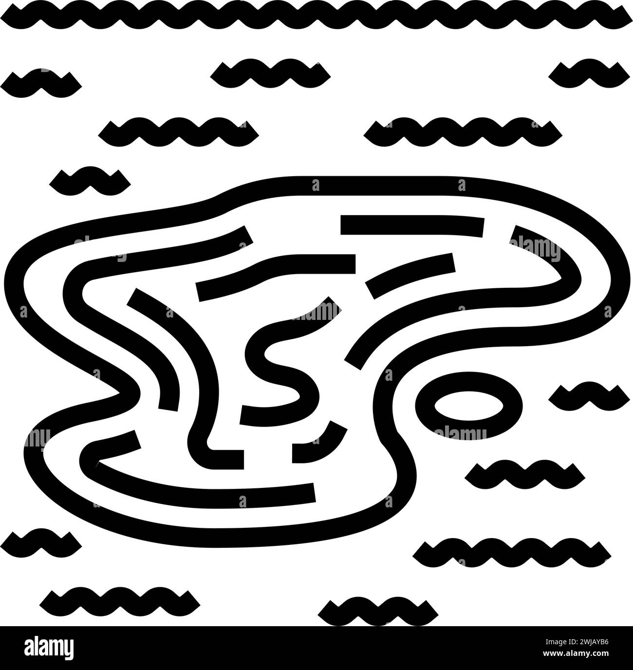 spill oil industry line icon vector illustration Stock Vector Image ...