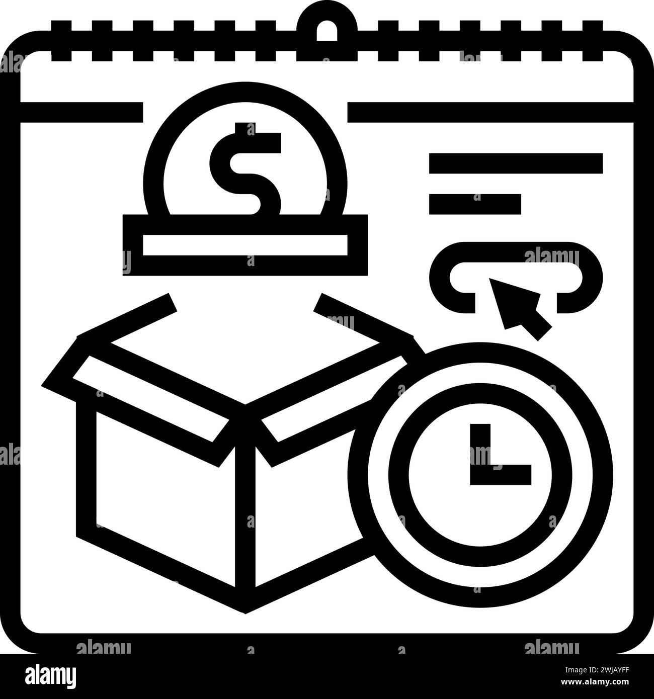 subscription box business line icon vector illustration Stock Vector ...