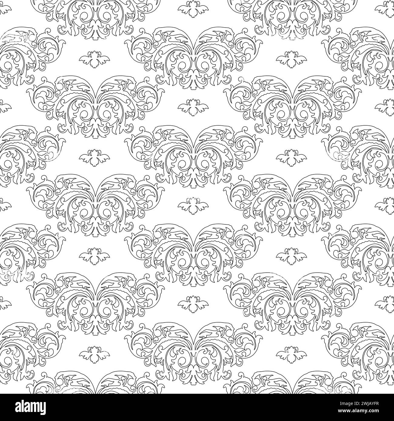 Vector damask vintage baroque ornament. Retro pattern antique style ...