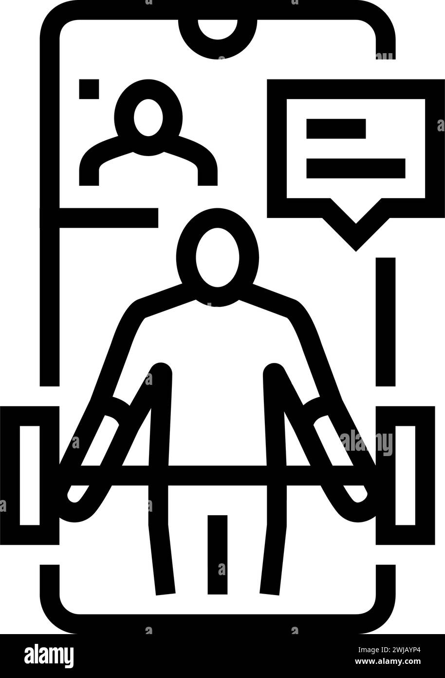 remote fitness coaching line icon vector illustration Stock Vector ...