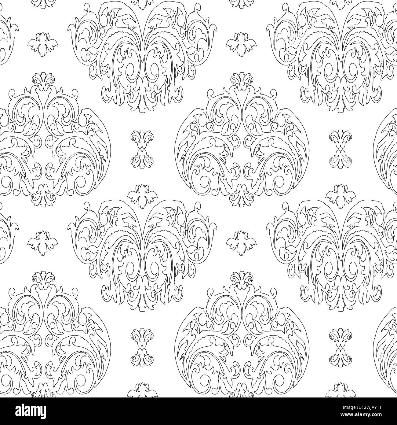 Vector damask vintage baroque ornament. Retro pattern antique style ...
