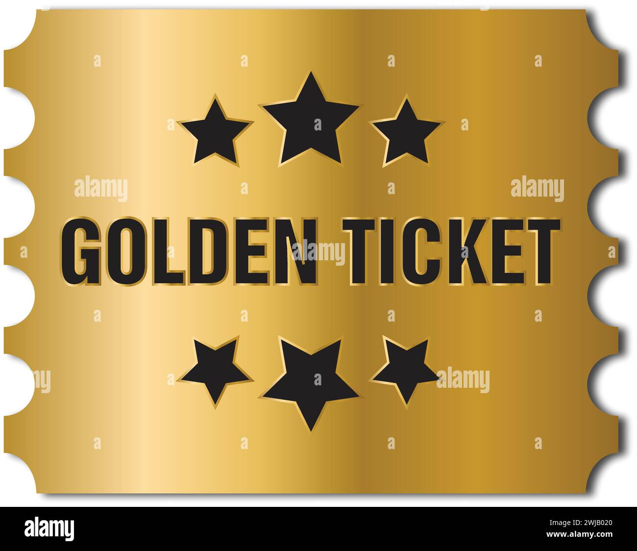 Golden template ticket Cut Out Stock Images & Pictures - Alamy