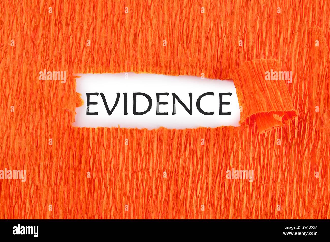 EVIDENCE the text under the torn paper is orange on a white background ...