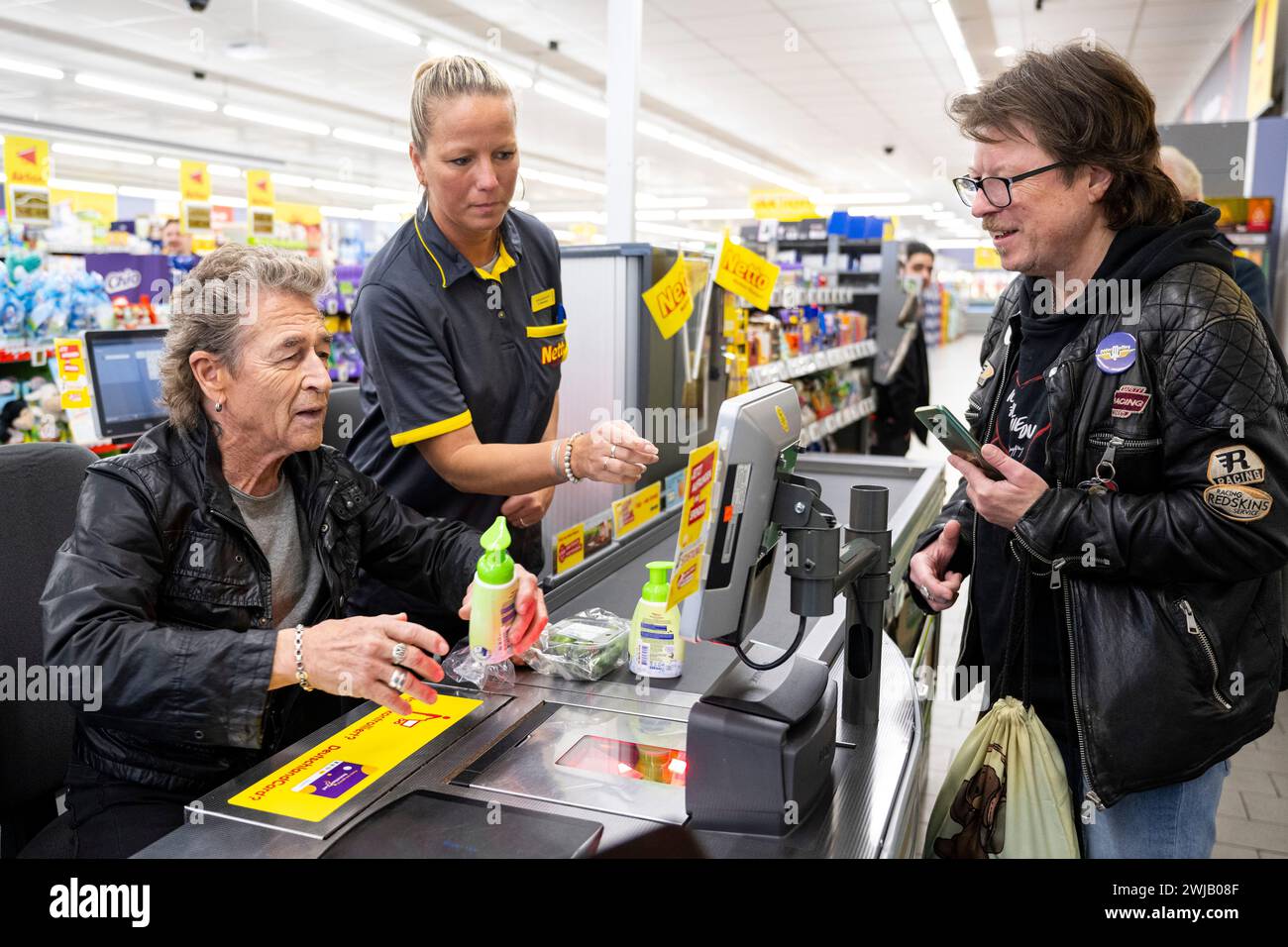 Munich, Germany. 14th Feb, 2024. Musician Peter Maffay (l) sits as a ...