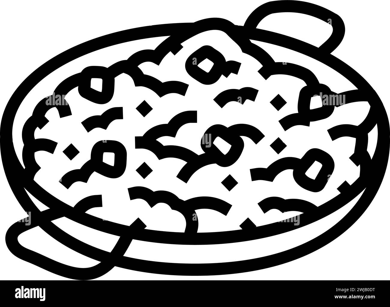 paella dish spanish cuisine line icon vector illustration Stock Vector Image & Art - Alamy