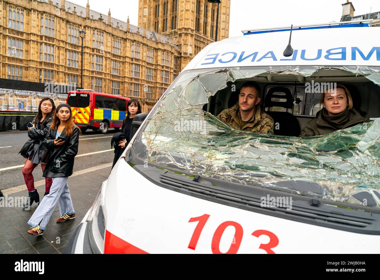 Ukrainian frontline medics Iryna Knyzhnyk and Brandon Mitchell make a ...