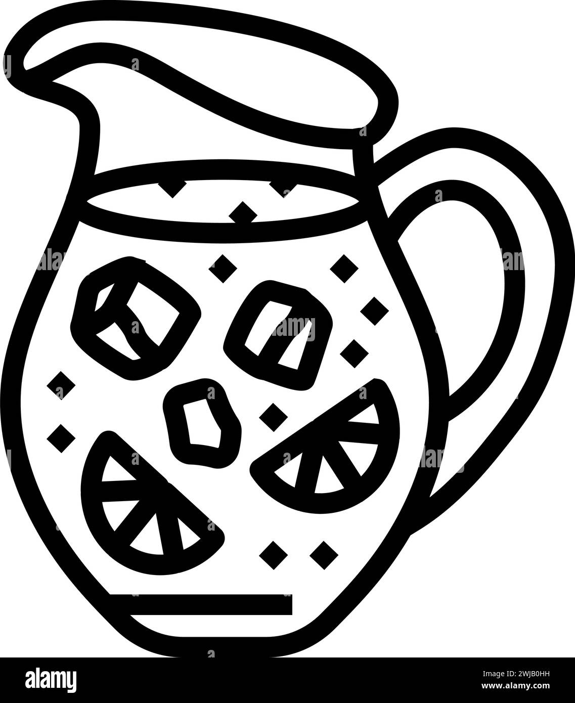 sangria pitcher spanish cuisine line icon vector illustration Stock ...