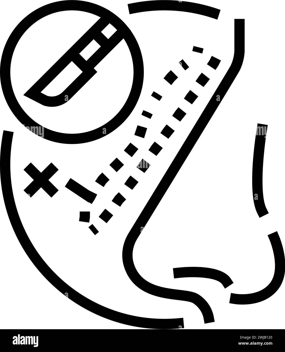 rhinoplasty surgery hospital line icon vector illustration Stock Vector ...