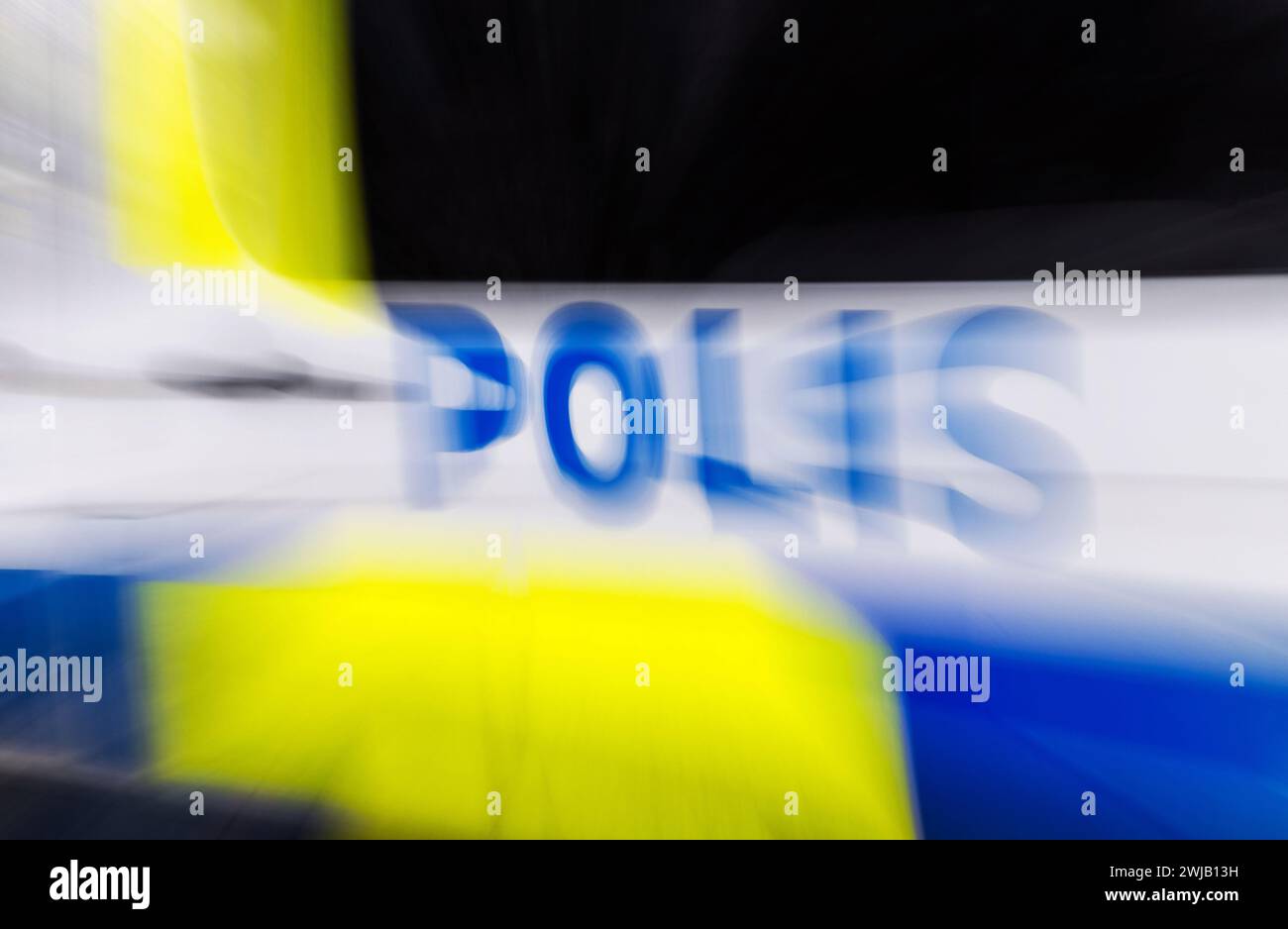 Swedish police, the emblem photographed on a Swedish police car Stock ...