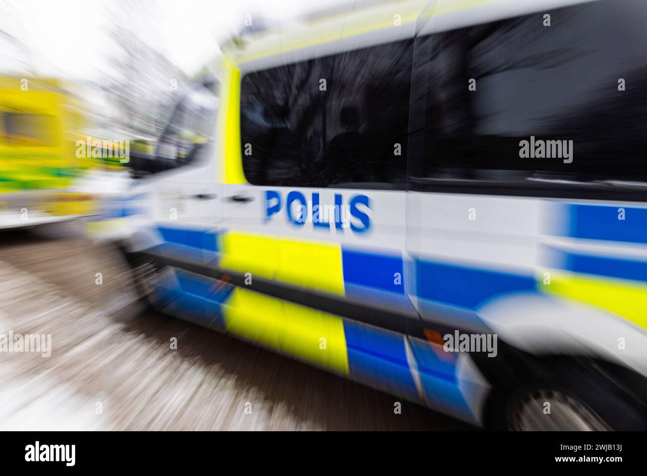 Swedish police, the emblem photographed on a Swedish police car Stock ...