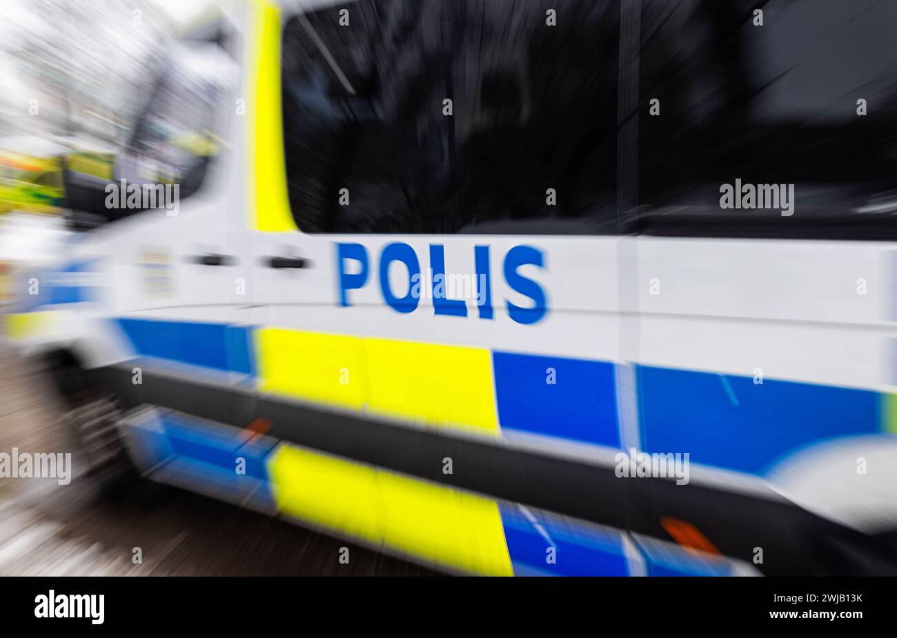 Swedish police, the emblem photographed on a Swedish police car Stock ...