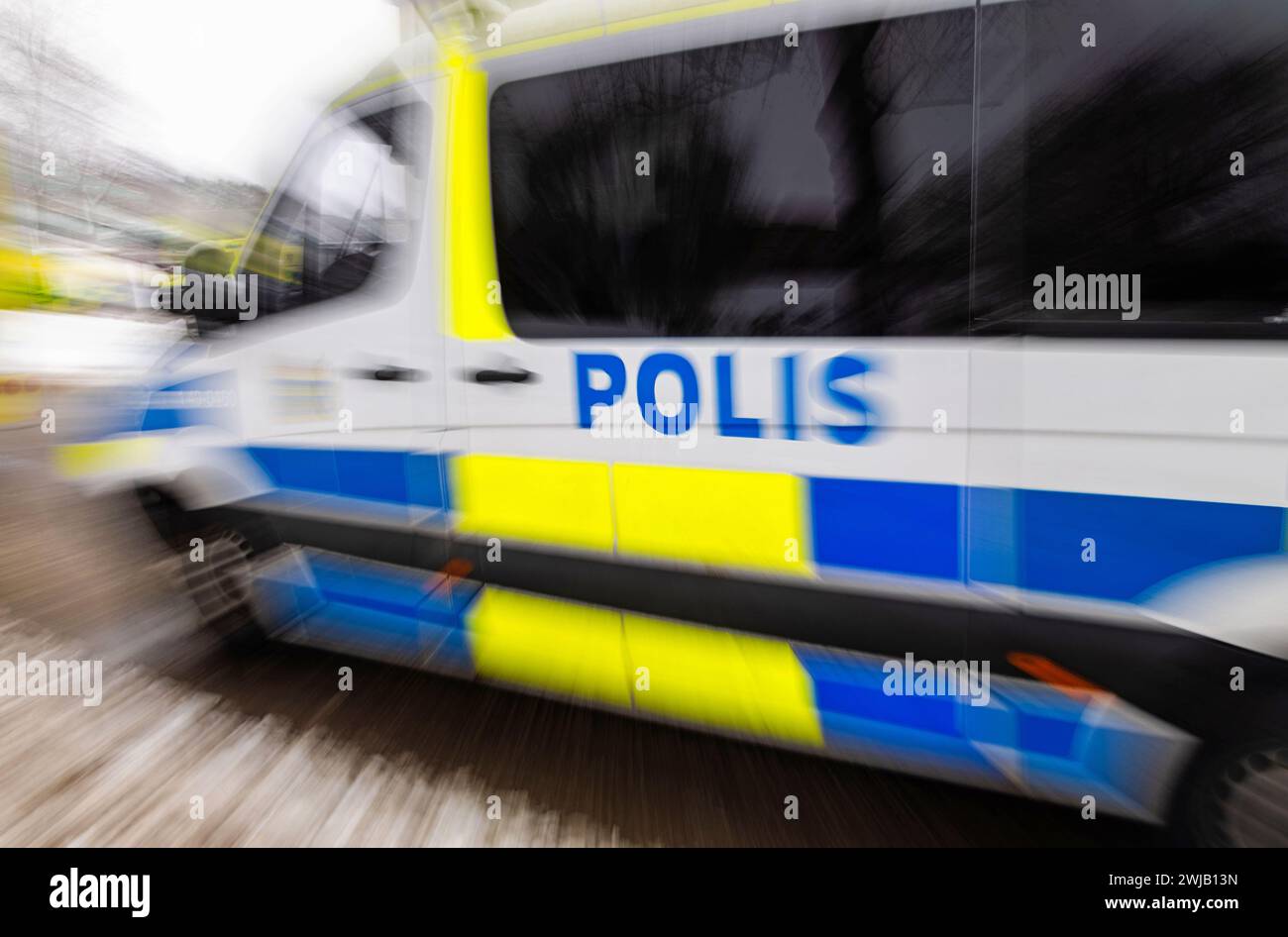 Swedish police, the emblem photographed on a Swedish police car Stock ...